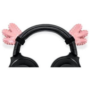 beamteam3d axolotl ears for headphones - small gills headphone attachment in various colors with self fastener - cosplay ears for gamers and streamers (set of 2) (solid rose gold)