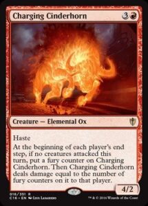 magic: the gathering - charging cinderhorn (016/351) - commander 2016