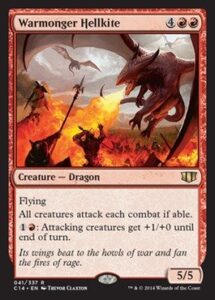 magic: the gathering - warmonger hellkite (041/337) - commander 2014