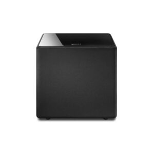 kef kube8b 8 inch 300 watt powered subwoofer (black)