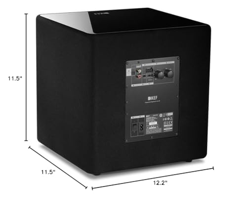 KEF Kube8b 8 Inch 300 Watt Powered Subwoofer (Black)