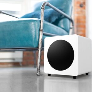 Kanto SUB8VMW Sealed Powered Subwoofer | 300W Peak Power | 8" Woofer | Matte White