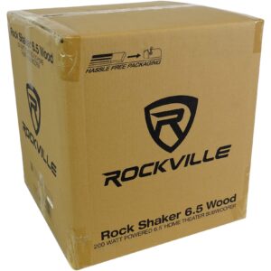 Rockville Rock Shaker 6.5" Inch Wood 200w Powered Home Theater Subwoofer Sub