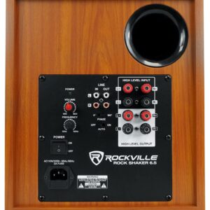 Rockville Rock Shaker 6.5" Inch Wood 200w Powered Home Theater Subwoofer Sub