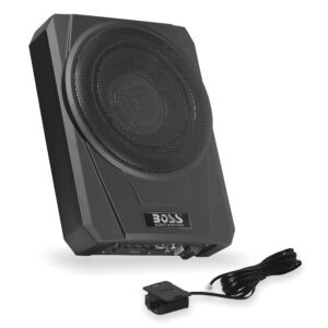 boss audio systems bass10 amplified car subwoofer - low profile, 10 inch subwoofer, remote subwoofer control, for vehicles needing bass with limited space, remote subwoofer control