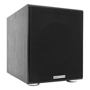 rockville rock shaker 8" inch black 400w powered home theater subwoofer sub