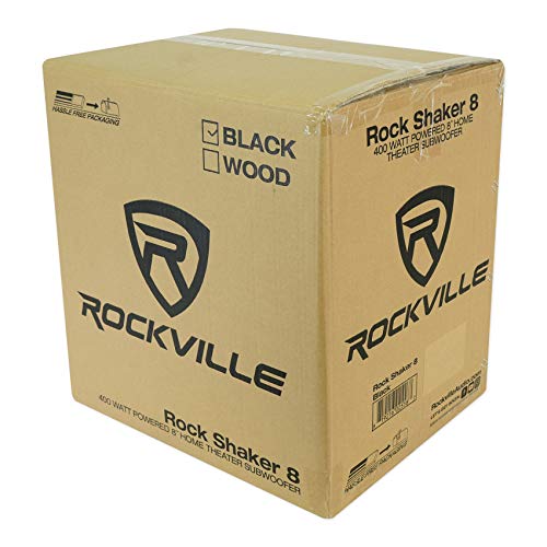 Rockville Rock Shaker 8" Inch Black 400w Powered Home Theater Subwoofer Sub