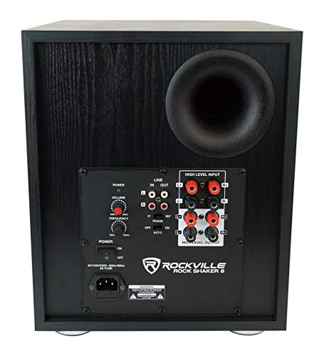 Rockville Rock Shaker 8" Inch Black 400w Powered Home Theater Subwoofer Sub