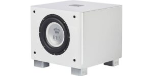 rel acoustics t/7x subwoofer, 8 inch front-firing driver, arrow™ wireless port, high gloss white