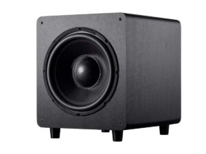 monoprice sw-15 600 watt rms (800 watt peak) powered subwoofer - 15-inch, ported design, variable phase control, variable low pass filter, for home theater