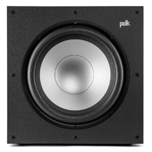 polk monitor xt12 powered sub - 12" dynamic balanced woofer & 100w class a/b amplifier, low-resonance mdf cabinet & removable grille, dolby atmos & dts:x compatible, midnight black