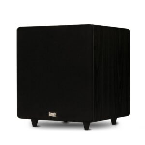 acoustic audio psw500-12 home theater powered 12" lfe subwoofer black front firing sub,500 watts