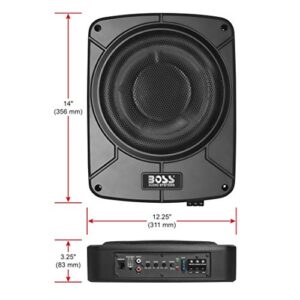 BOSS Audio Systems BAB10 Amplified Car Subwoofer - 1200 Watts Max Power, Low Profile, 10 Inch Subwoofer, Remote Subwoofer Control, Great for Vehicles That Need Bass But Have Limited Space