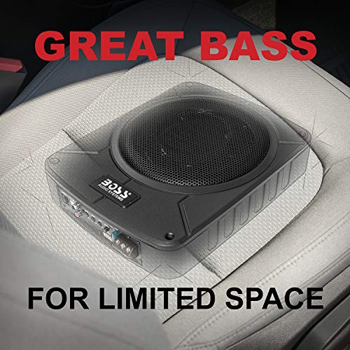 BOSS Audio Systems BAB10 Amplified Car Subwoofer - 1200 Watts Max Power, Low Profile, 10 Inch Subwoofer, Remote Subwoofer Control, Great for Vehicles That Need Bass But Have Limited Space