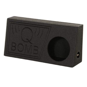 q power qbomb single 10 inch vented subwoofer sub box with black bedliner spray