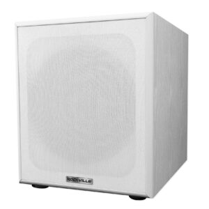 rockville rock shaker 10" inch white 400w powered home theater subwoofer sub