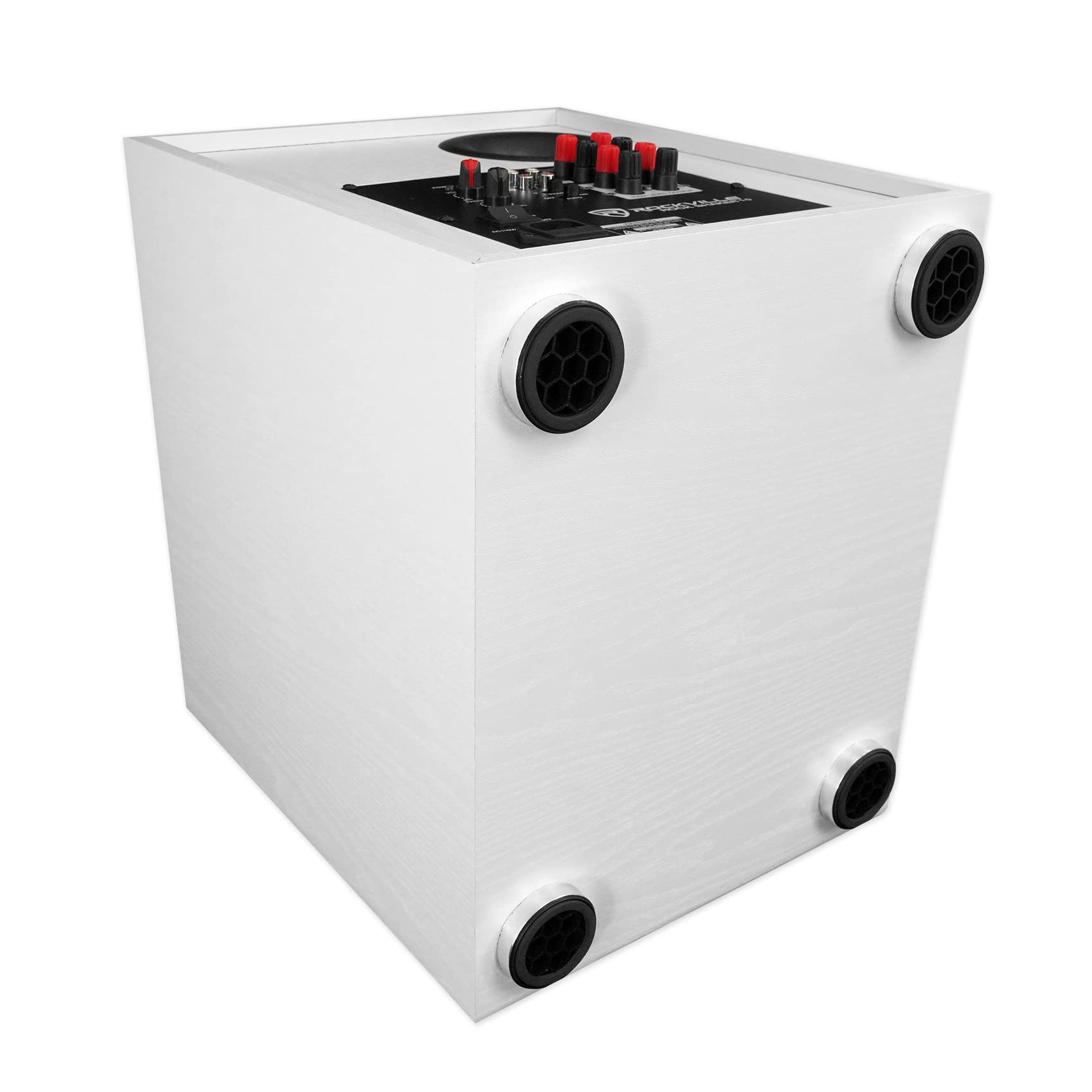 Rockville Rock Shaker 10" Inch White 400w Powered Home Theater Subwoofer Sub