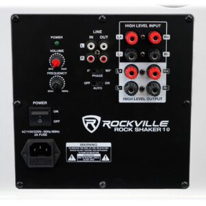 Rockville Rock Shaker 10" Inch White 400w Powered Home Theater Subwoofer Sub