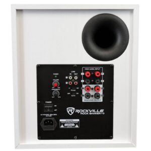 Rockville Rock Shaker 10" Inch White 400w Powered Home Theater Subwoofer Sub