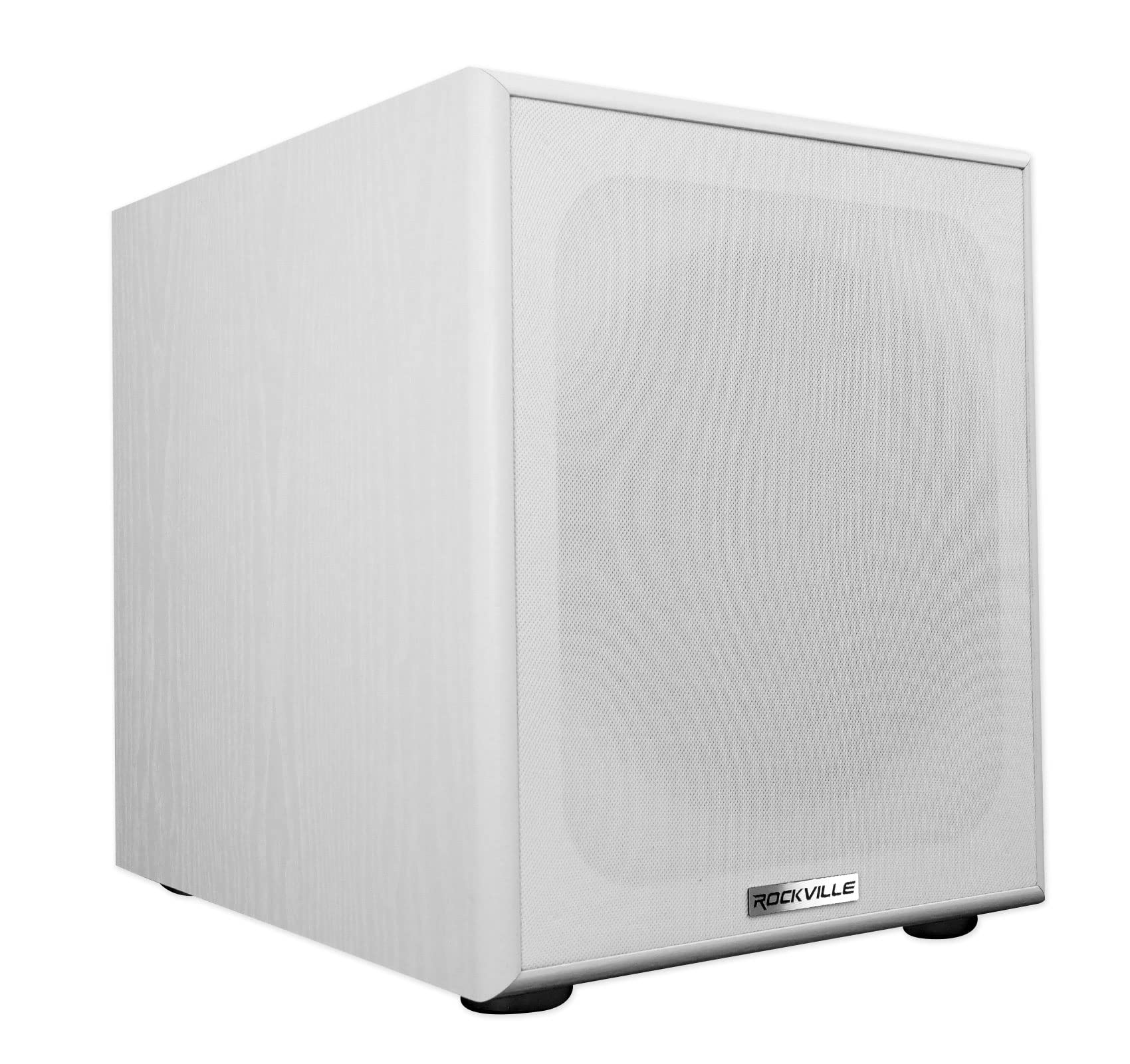 Rockville Rock Shaker 10" Inch White 400w Powered Home Theater Subwoofer Sub