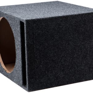 American Sound Connection Car Audio Single 12" Vented Subwoofer Stereo Sub Box Ported Enclosure 5/8" MDF