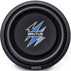 Hifonics BXS10D4 Brutus Shallow Mount Subwoofer (Black) – 10 Inch Subwoofer, 400 Watt, Car Audio System, 2.5 Inch Voice Coils, UV Rubber Surround, Best in Sealed Enclosures, Marine Grade