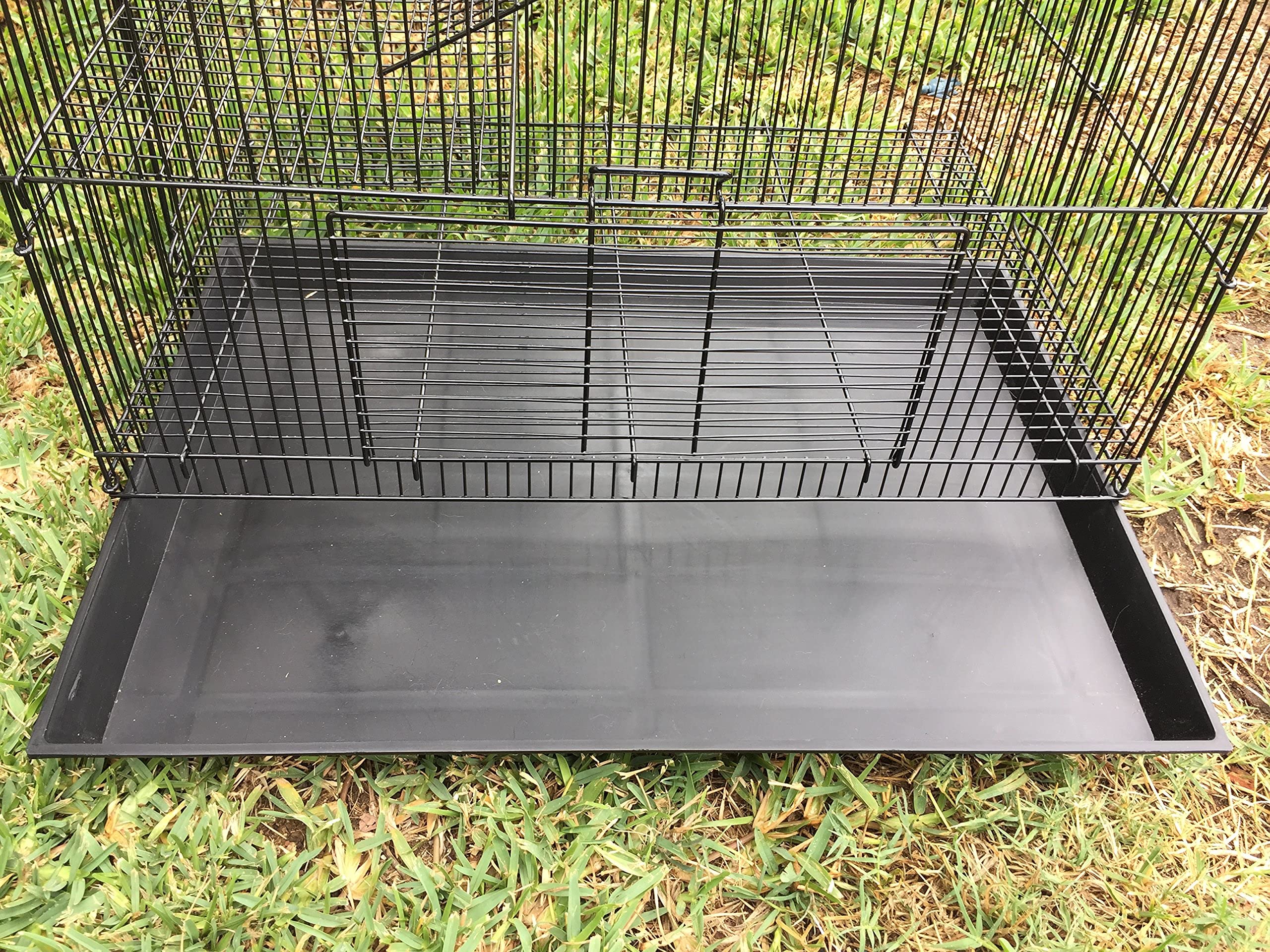 Foldable 3-Level with Narrow 3/8 Inch Bar Spacing Chew Free Small Animal Critter Travel Carrier Cage for Guinea Pig Ferret Chinchilla Sugar Glider Rats Mice Gerbil