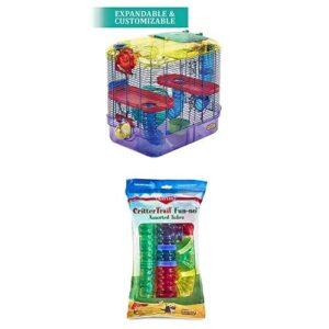 kaytee crittertrail two level habitat with fun-nel tubes value pack bundle