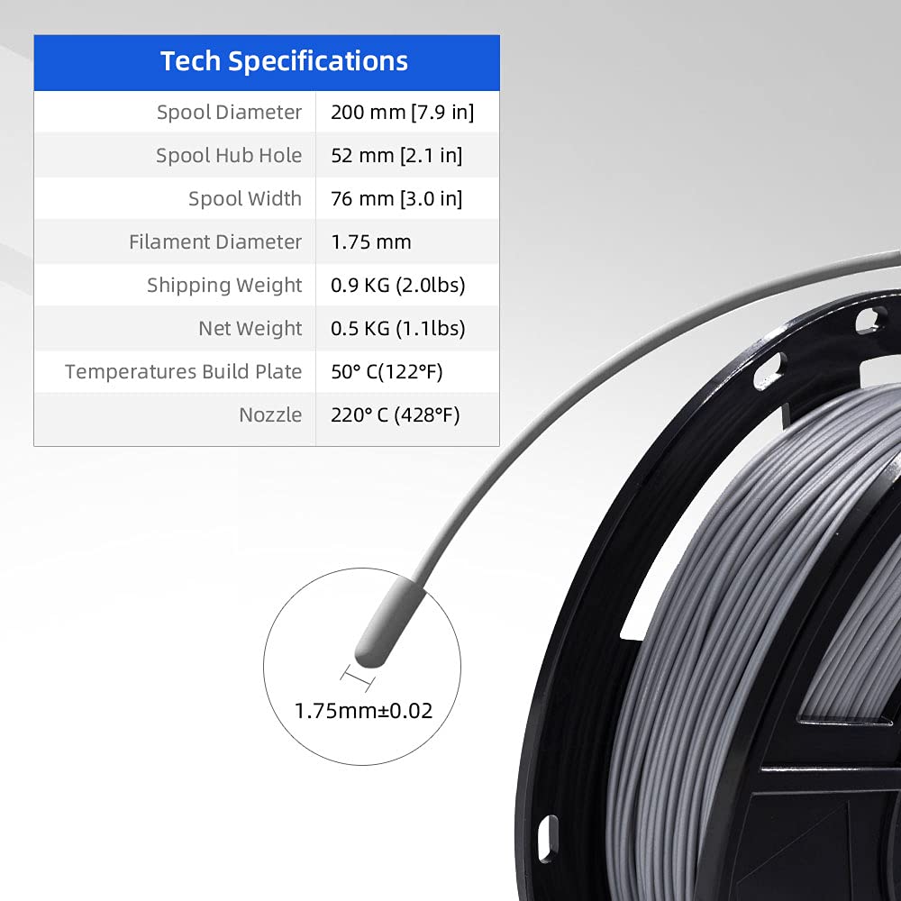 Flashforge PLA Filament 1.75mm, 3D Printer Filaments 0.5kg Spool-Dimensional Accuracy +/- 0.02mm for Adventurer 3 Series (Black)