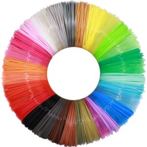 32 colors beautiful 3d printing pla filament sample refill pack, each color 10ft, total 320ft pla refills, fit for most 1.75mm 3d printer & 3d pen, with extra 4 silicone finger caps by oem mika3d