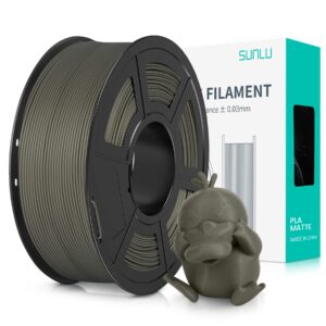 sunlu 3d printer filament pla matte 1.75mm, neatly wound filament, smooth matte finish, print with 99% fdm 3d printers, 1kg spool (2.2lbs), 330 meters, matte clay