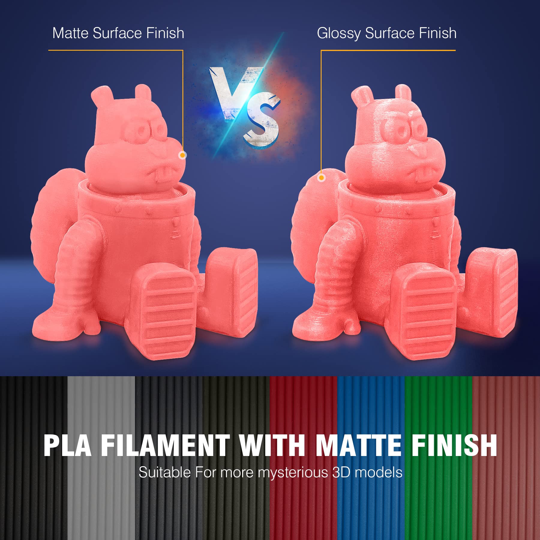 SUNLU 3D Printer Filament PLA Matte 1.75mm, Neatly Wound Filament, Smooth Matte Finish, Print with 99% FDM 3D Printers, 1kg Spool (2.2lbs), 330 Meters, Matte Clay