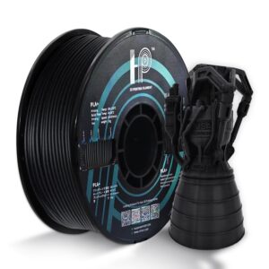 hp3df pla filament, pla plus(pla+), 3d printer filament, pla filament 1.75mm dimensional accuracy +/- 0.02mm, 1kg spool (2.2 lbs), fit most fdm printer (black pla)