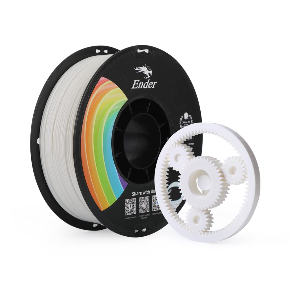 Official Creality Upgrade Ender 3D Printer Filament, White PLA+ Filament 1.75mm, 1kg Spool (2.2lbs), Accuracy +/- 0.02mm, 3D Printing Filament, Strong Toughness, Vacuum Packaging, Environment Friendly