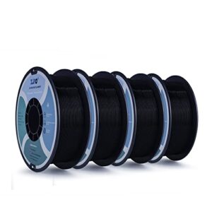 ziro pla filament 1.75mm,3d printer filament pla pro basic color series 1.75mm total 4kg(8.8lbs), dimensional accuracy +/- 0.03mm,black(1kg x 4 spools pack)