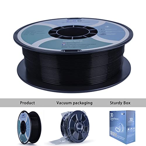 ZIRO PLA Filament 1.75mm,3D Printer Filament PLA PRO Basic Color Series 1.75MM Total 4KG(8.8lbs), Dimensional Accuracy +/- 0.03mm,Black(1KG X 4 Spools Pack)