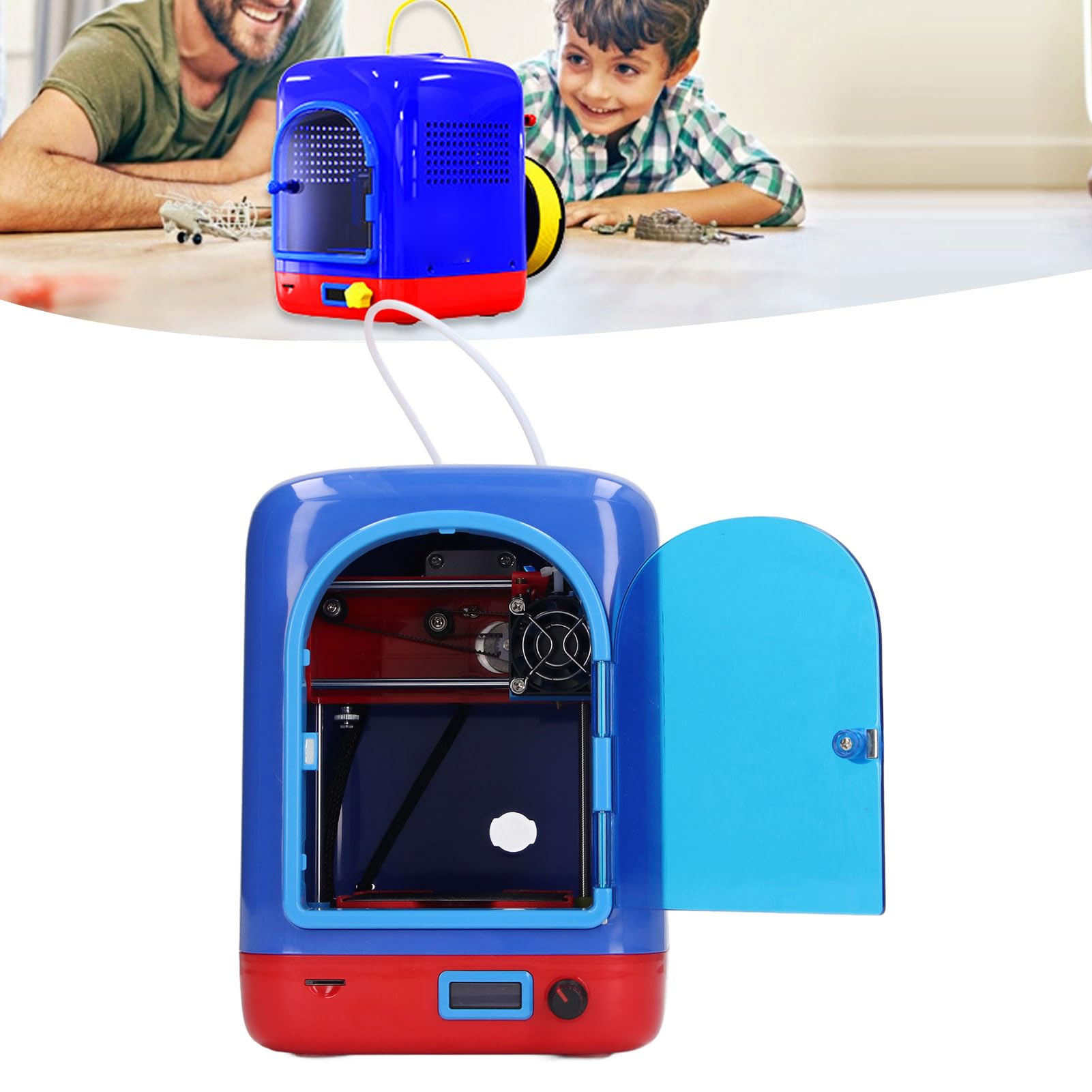 Mini 3D Printer Fully Assembled and Auto Leveling 3D Printer FDM 80x80x80mm High Accuracy 0.6mm Nozzle with PLA Consumable for DIY Crafting, Beginners (US Plug)