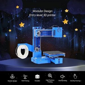 Wennzy 3D Printer Mini Desktop Printing Machine for Kids 100x100x100mm Print Size Removable Platform One-Key Printing with TF Card PLA Sample Filament for Beginners Household Education