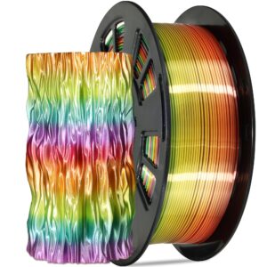 do3d silk multicolored rainbow pla 3d printer filament, 1.75mm pla fast color change 3d printing material, 1kg spool (2.2lbs),for fdm 3d printers