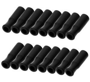 mini skater 16pcs silicone straws tips food grade reusable anti-scald/cold straws cover fit for 3/10 inch wide(8mm out diameter) stainless steel straws (black-large)