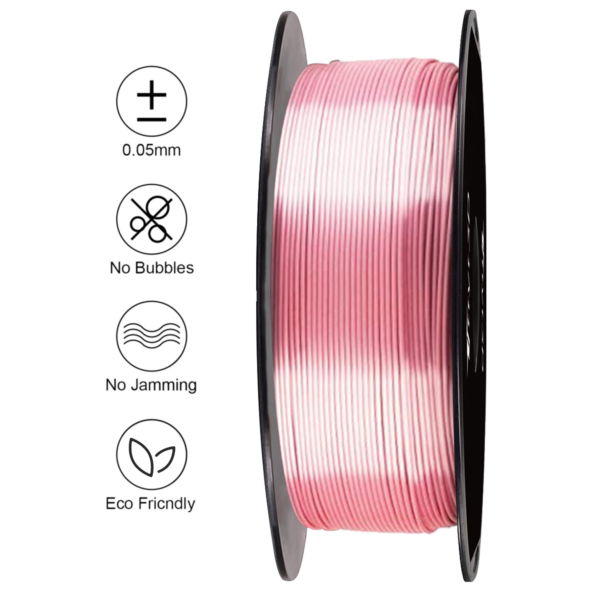 TTYT3D Silk Shine Rose Gold 3D Printer PLA Filament, 1.75mm 1kg 2.2lbs Spool 3D Printing Material Widely Compatible for FDM 3D Printer