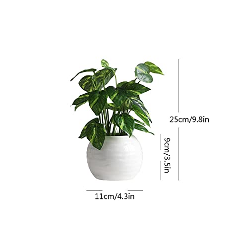 Classic Artificial Plants Decor Fake Plant Mini Artificial Green Potted Artificial Plant with Potted Desk Home Bedroom Bathroom Rack Farmhouse Office Table House Window Sill Decoration Fake Potted Pla