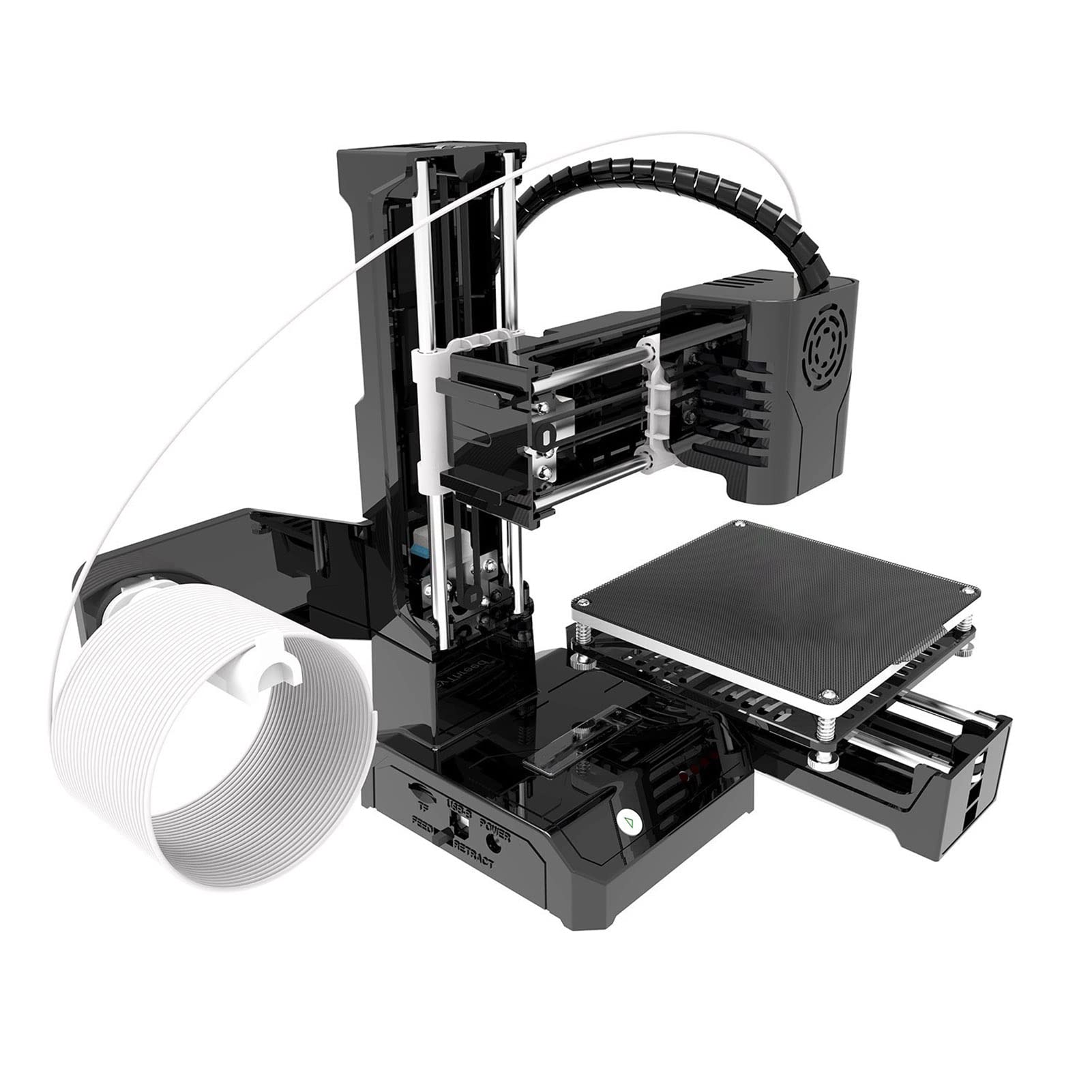 3D Printers, Portable DIY 3D Printers, Quick Assembly FDM Mini 3D Printer for Beginners, Direct Extruder FDM Small 3D Printer for PLA and TPU Filaments with 1.75mm Diameter (US Plug)