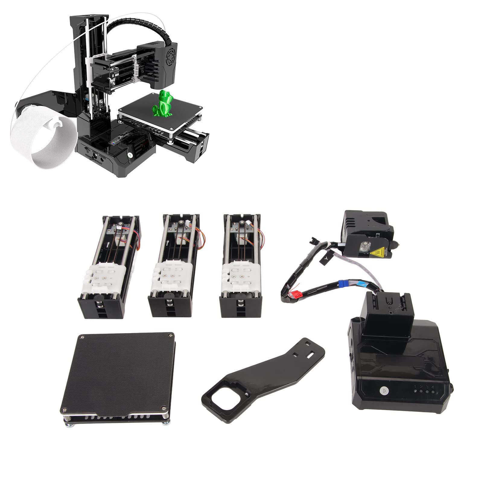 3D Printers, Portable DIY 3D Printers, Quick Assembly FDM Mini 3D Printer for Beginners, Direct Extruder FDM Small 3D Printer for PLA and TPU Filaments with 1.75mm Diameter (US Plug)