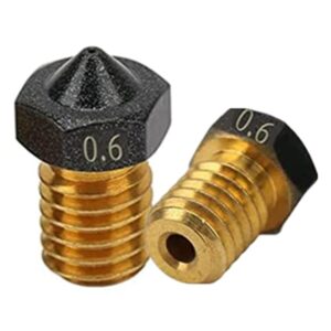 2 pack upgrade e3d v6 nozzle ptfe coated brass non-stick pla extruder print head nozzle for 1.75mm ender3 pro cr10/s hotend (0.6mm)¡­