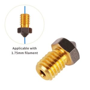 2 Pack Upgrade E3D V6 Nozzle PTFE Coated Brass Non-Stick PLA Extruder Print Head Nozzle for 1.75mm Ender3 Pro CR10/S Hotend (0.6mm)¡­