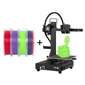 tronxy mini desk 3d printer crux1 with 4 pack colorful glow in the dark pla 1.75mm 3d printing filament 250gx4