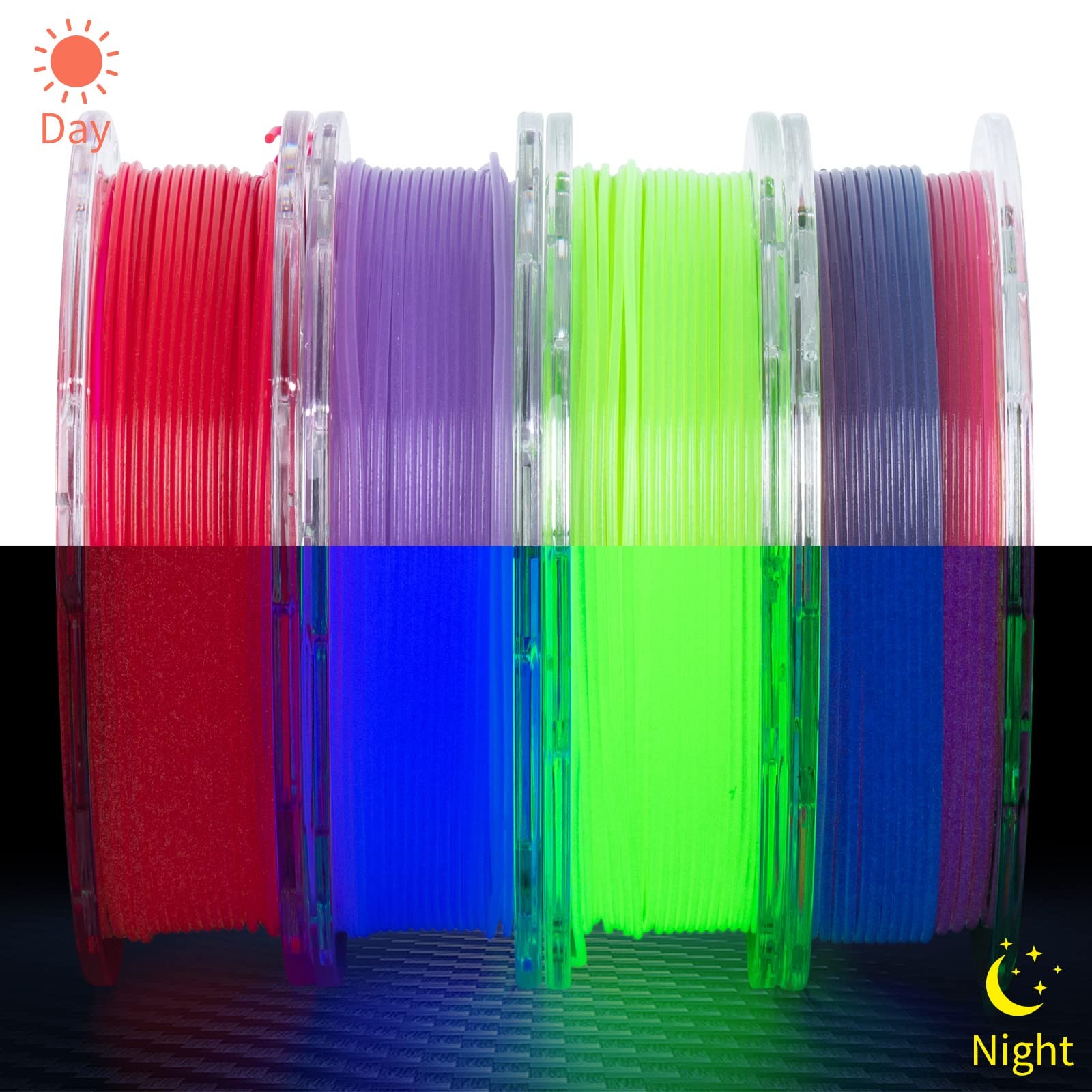 TRONXY Mini Desk 3D Printer CRUX1 with 4 Pack Colorful Glow in The Dark PLA 1.75mm 3D Printing Filament 250gx4