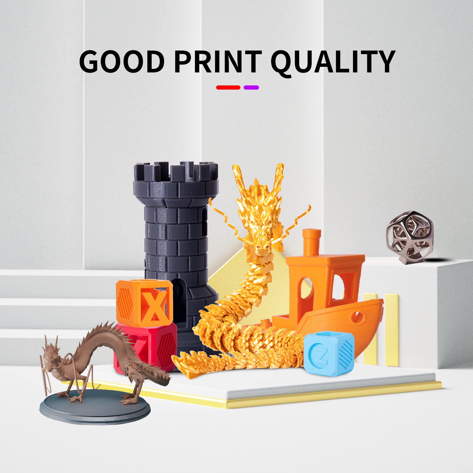 WEEDO Tina2 3D Printer with 1KG PLA Filament Set, Fully Assembled and Auto Leveling Mini 3D Printers for Kids and Beginners, Removable Plateform, Small Enclosed FDM 3D Printers for Home Use