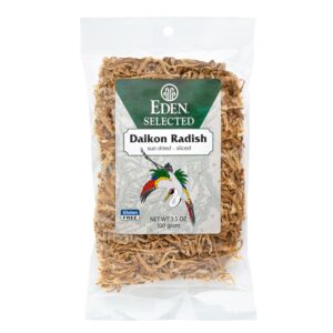 eden daikon radish, sun dried and finely sliced, traditionally made in japan, 3.5 oz